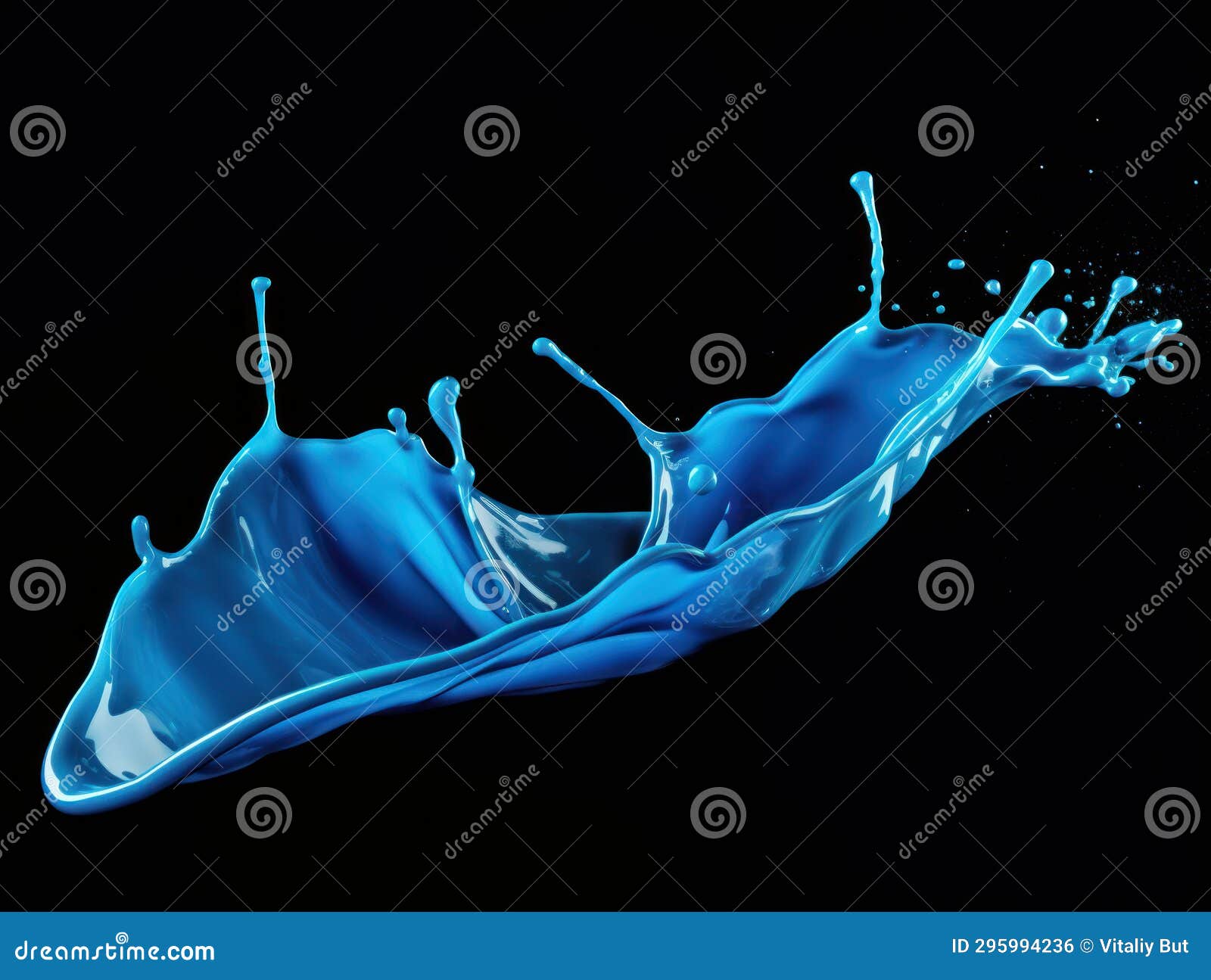 Blue Paint Splash on Black Background Stock Photo - Image of contrast ...
