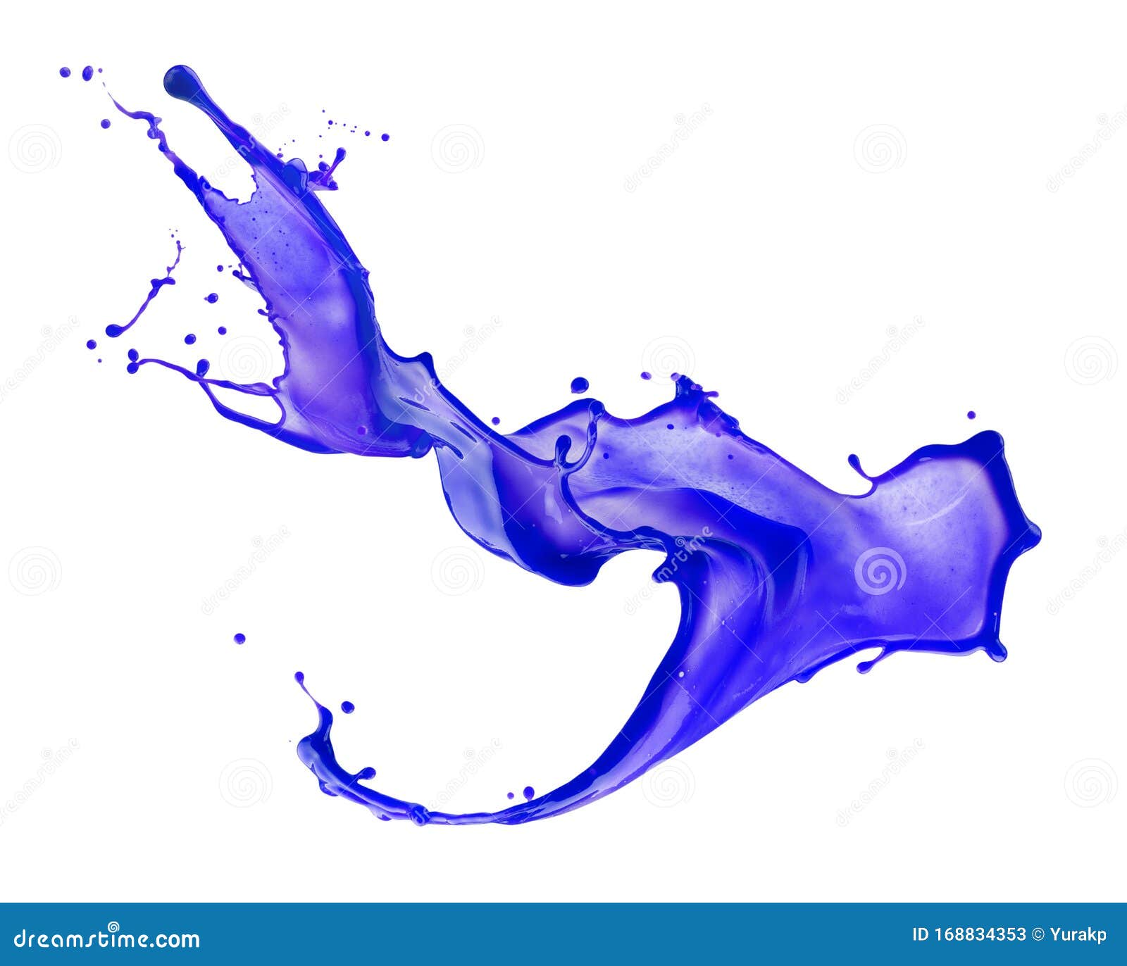 Blue Paint Splash Isolated on a White Background Stock Image - Image of ...