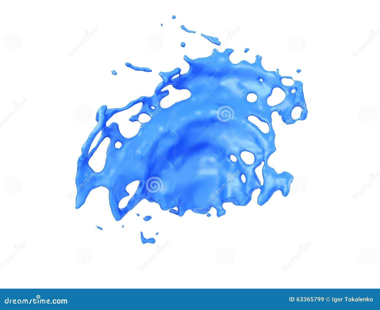 Blue Paint Splash Isolated on White Background Stock Illustration ...