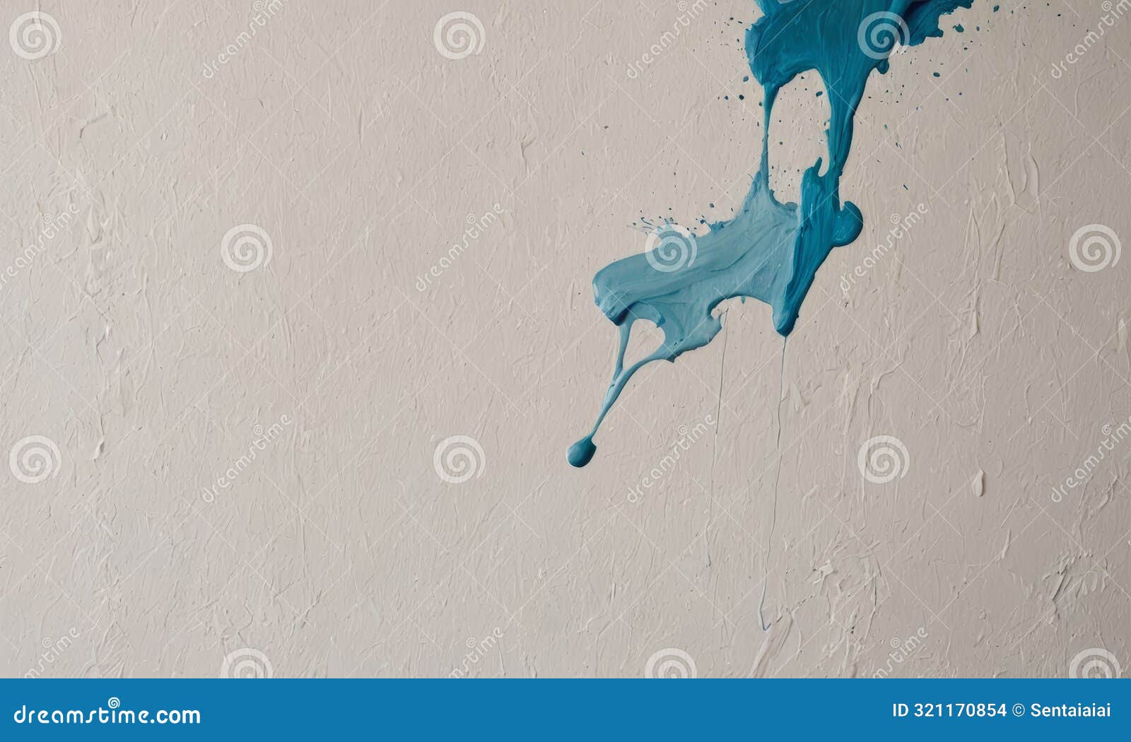 Blue Paint Splash on White Wall with Plaster Texture with Copyspace ...