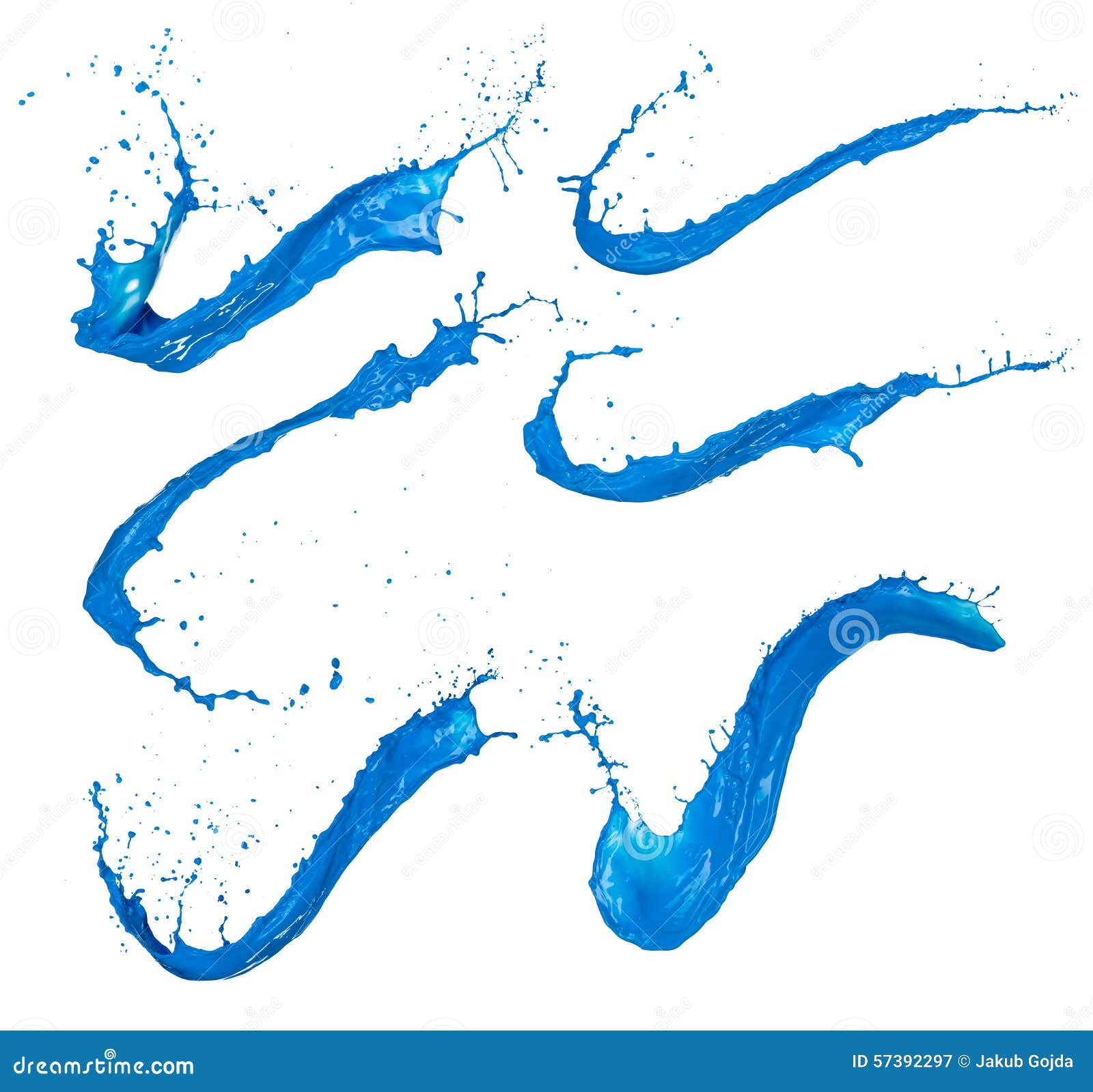 Blue Paint Splashes on White Background Stock Image - Image of isolated ...