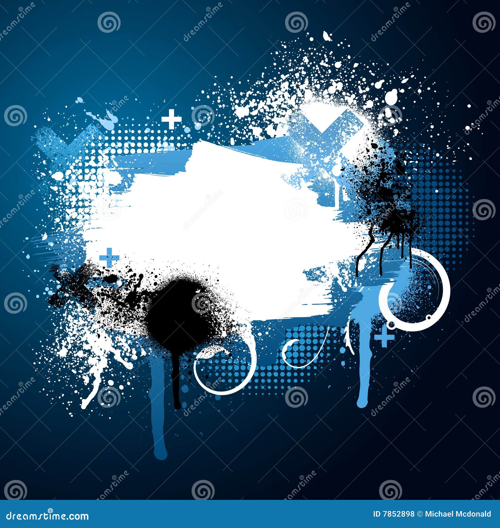 Blue paint splatter stock vector. Illustration of splatter - 7852898