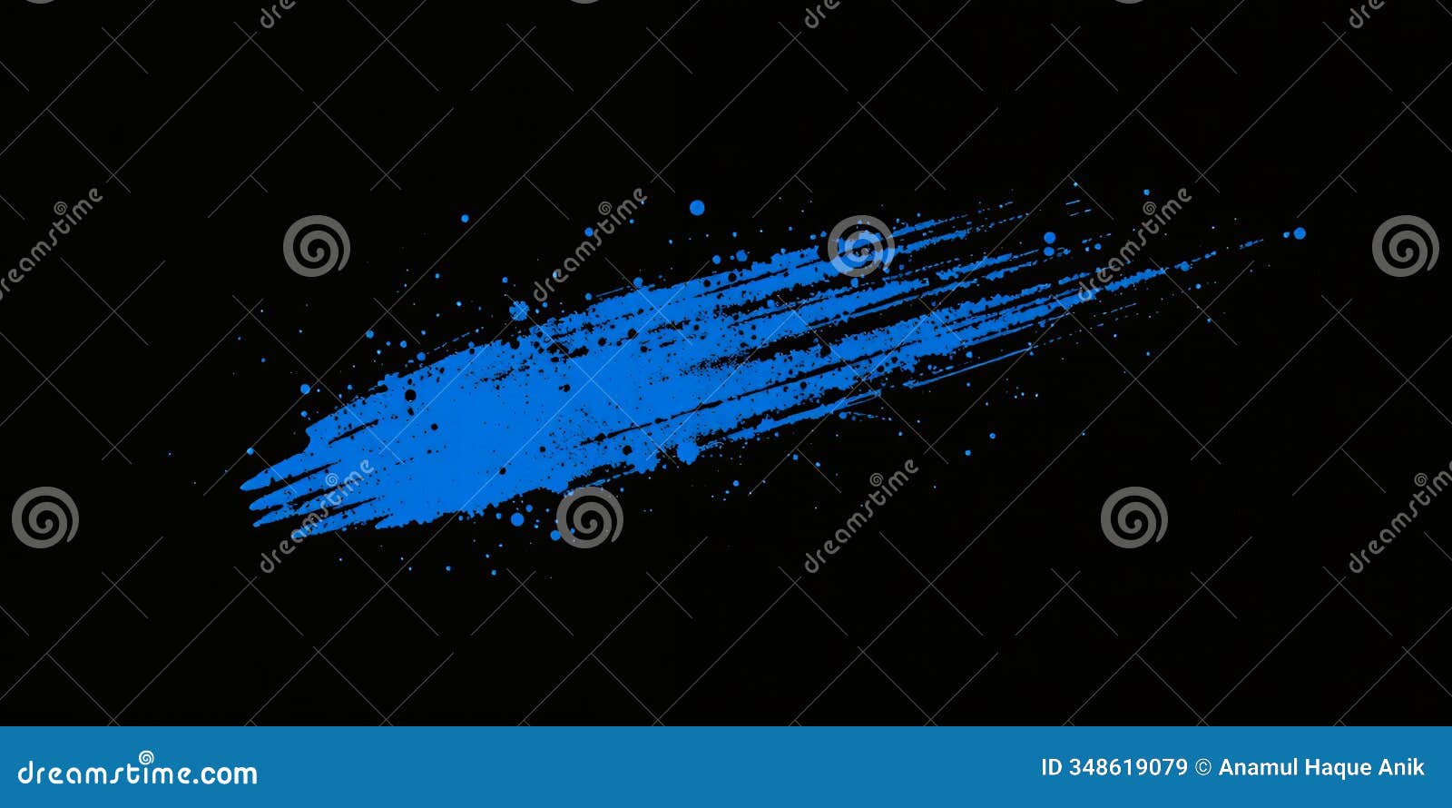 A Blue Paint Splatter on a Black Background Stock Illustration ...