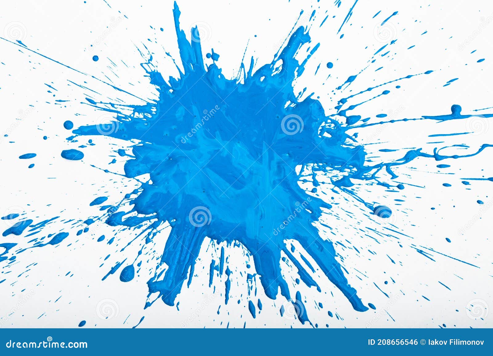 Blue Paint Spot Isolated on White Stock Photo - Image of backdrop ...