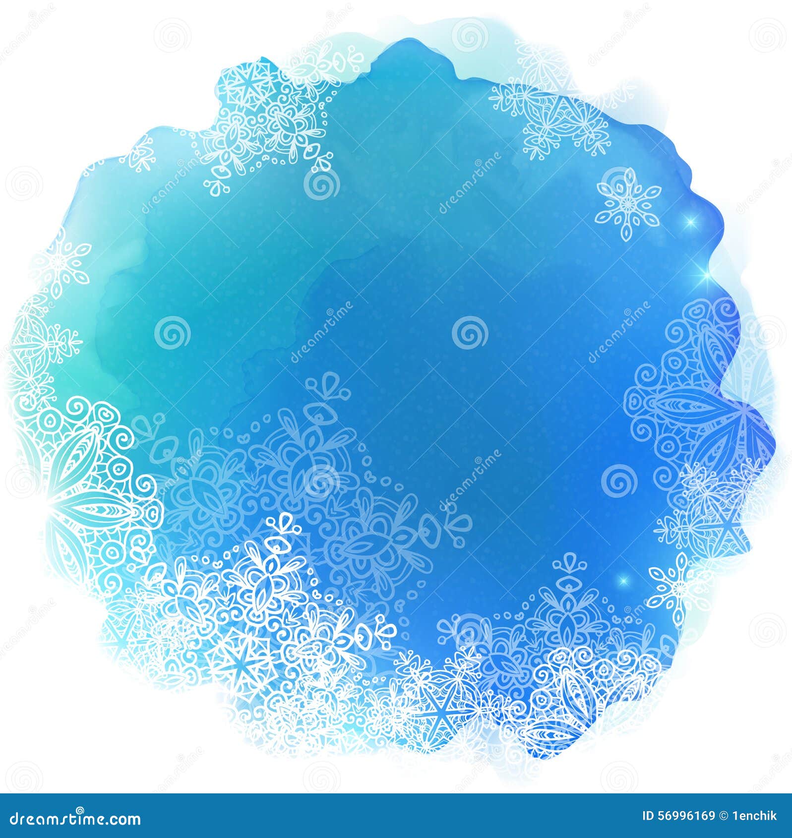 Blue Paint Stain with Snowflakes, Vector Stock Vector - Illustration of ...