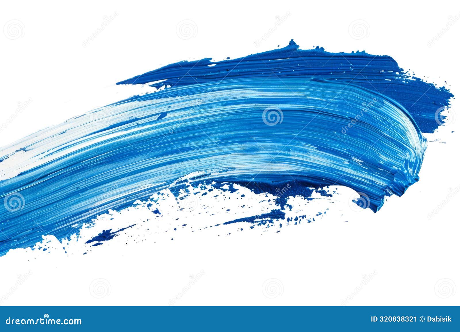 Blue Paint Stroke on White Background Stock Image - Image of blue ...