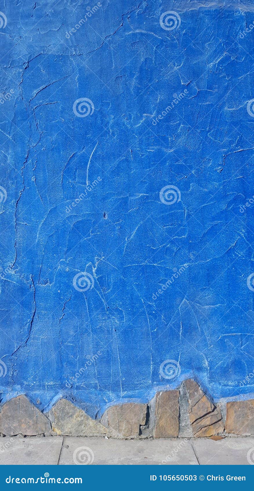Blue Painted Plaster on a Concrete Wall Stock Image - Image of ...