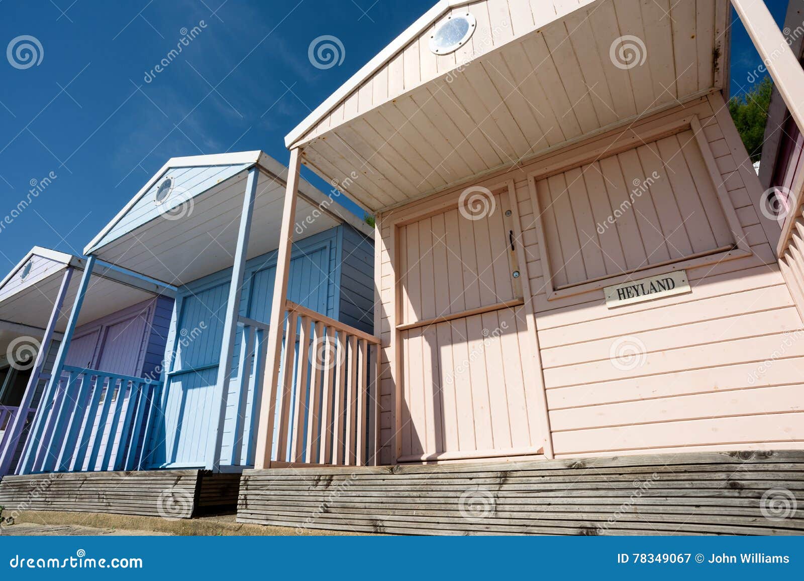Blue Painted Summer Beach Huts Editorial Photography - Image of wooden ...
