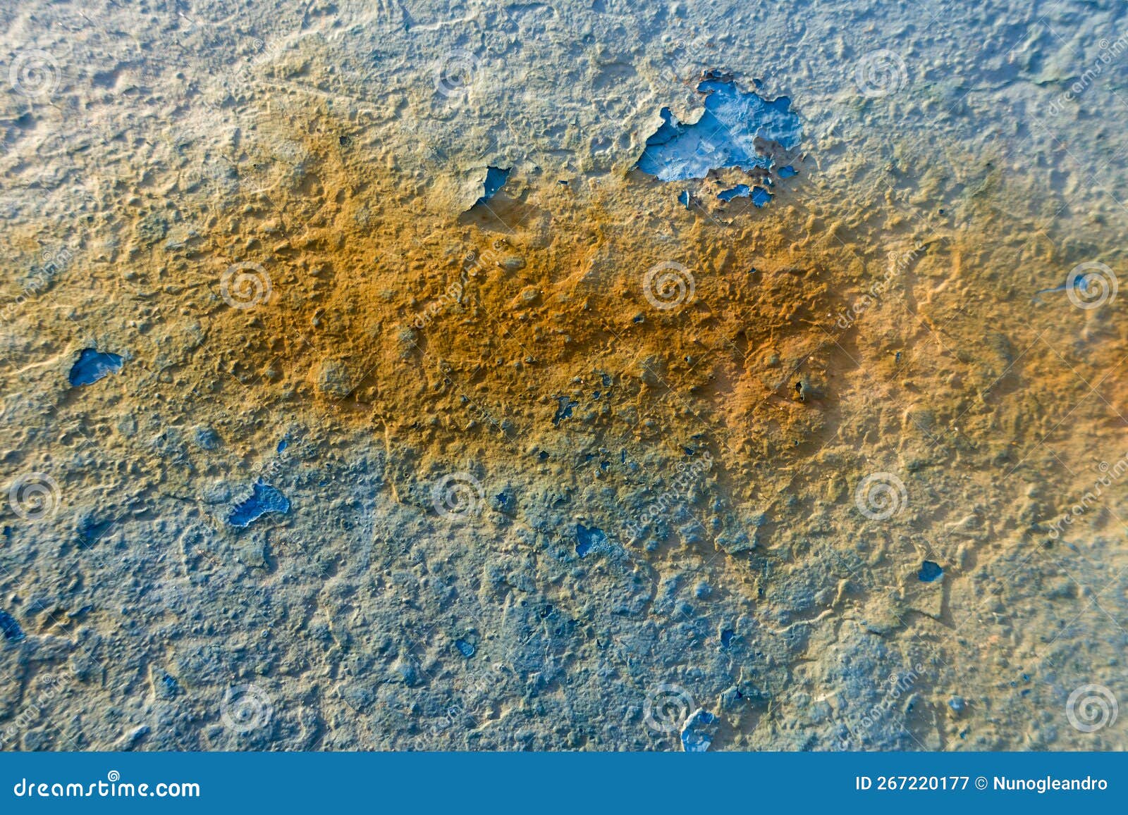 Blue Painted Wall with Rust Marks Rough Texture Background Wallpaper ...