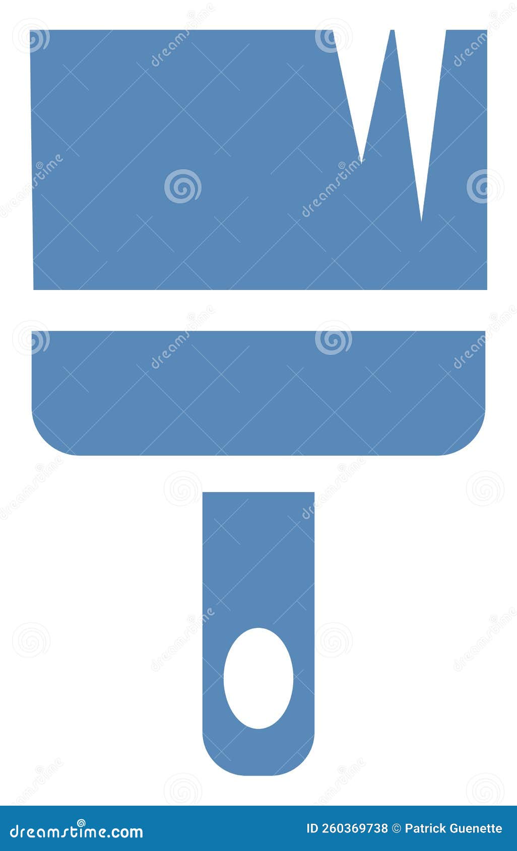 Blue painting brush, icon stock vector. Illustration of mark - 260369738