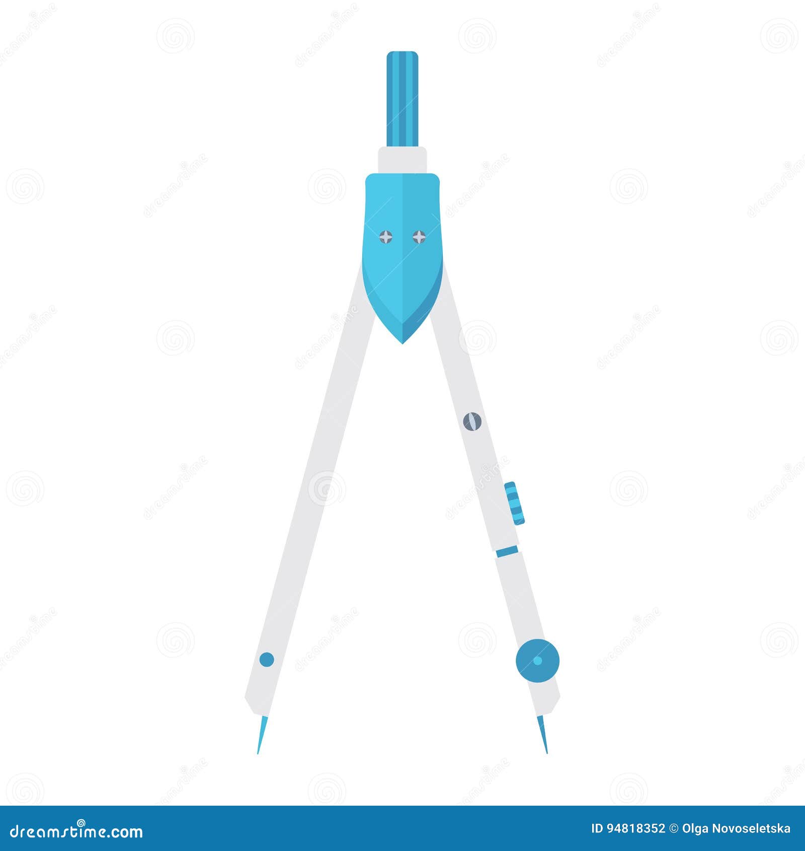 Blue pair of compasses stock vector. Illustration of light - 94818352