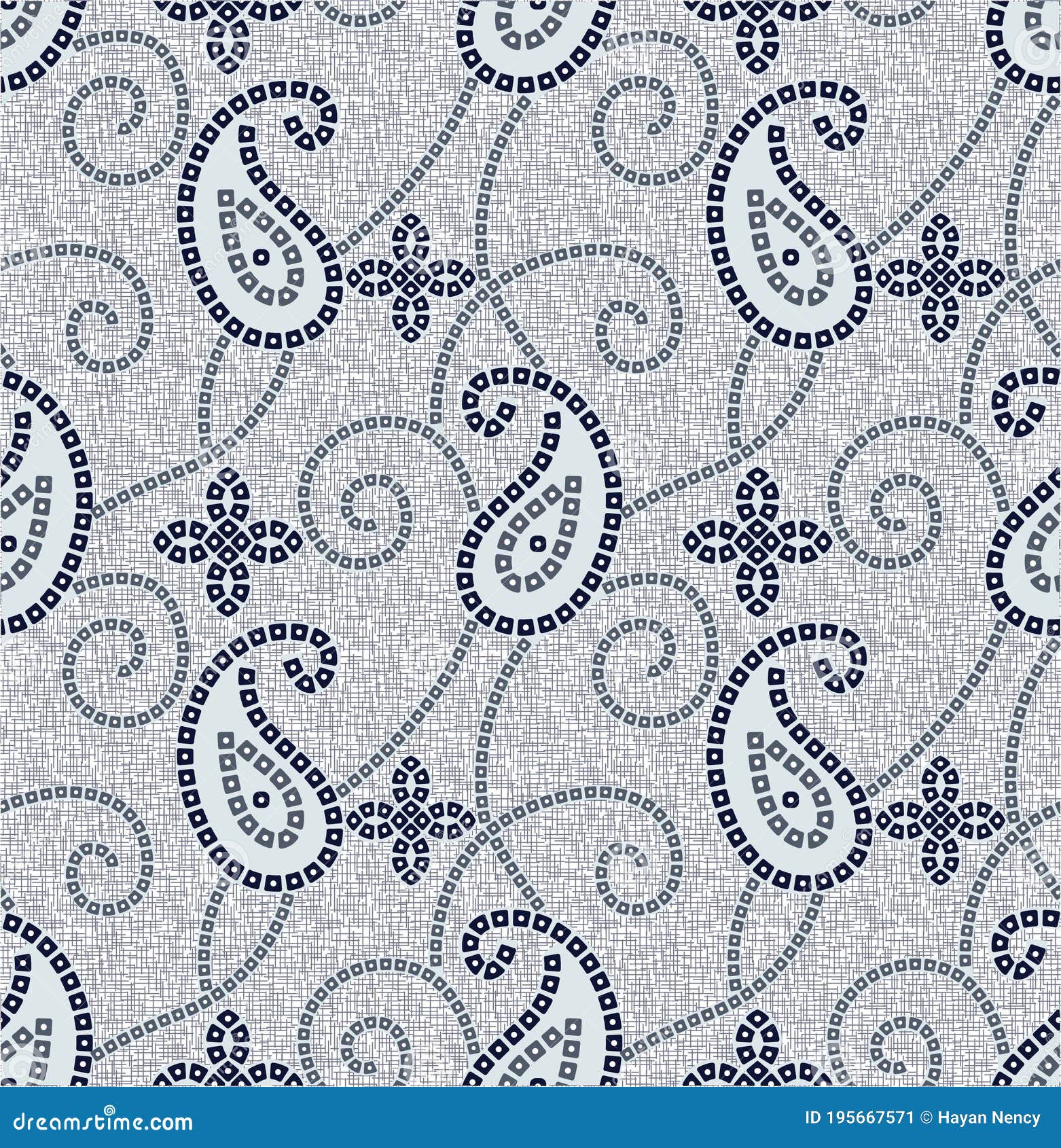 Blue Paisley Bandanna Pattern on Textures Stock Vector - Illustration ...