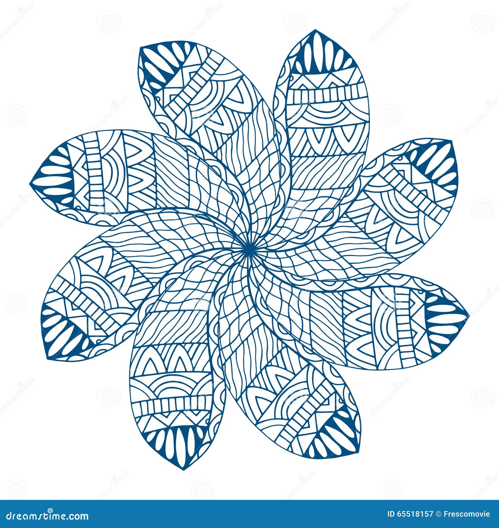 Blue paisley mandala stock vector. Illustration of indian - 65518157