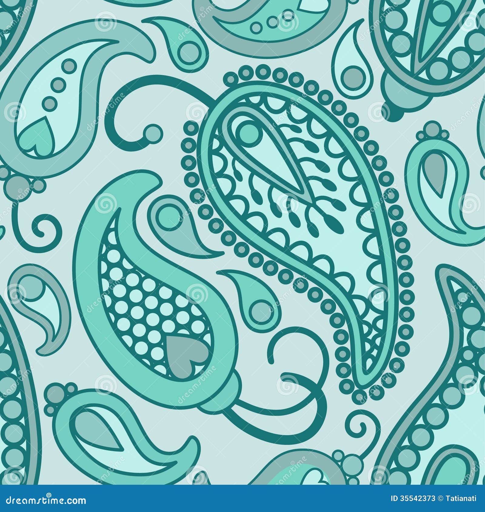 Blue paisley pattern stock vector. Illustration of decor - 35542373
