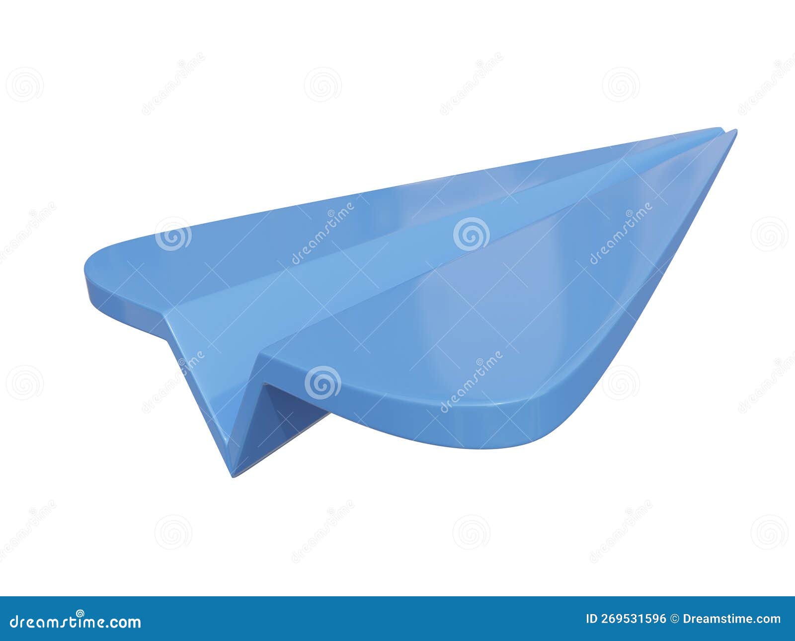 Blue Paper Airplane Icon. 3d Render. Stock Illustration - Illustration ...