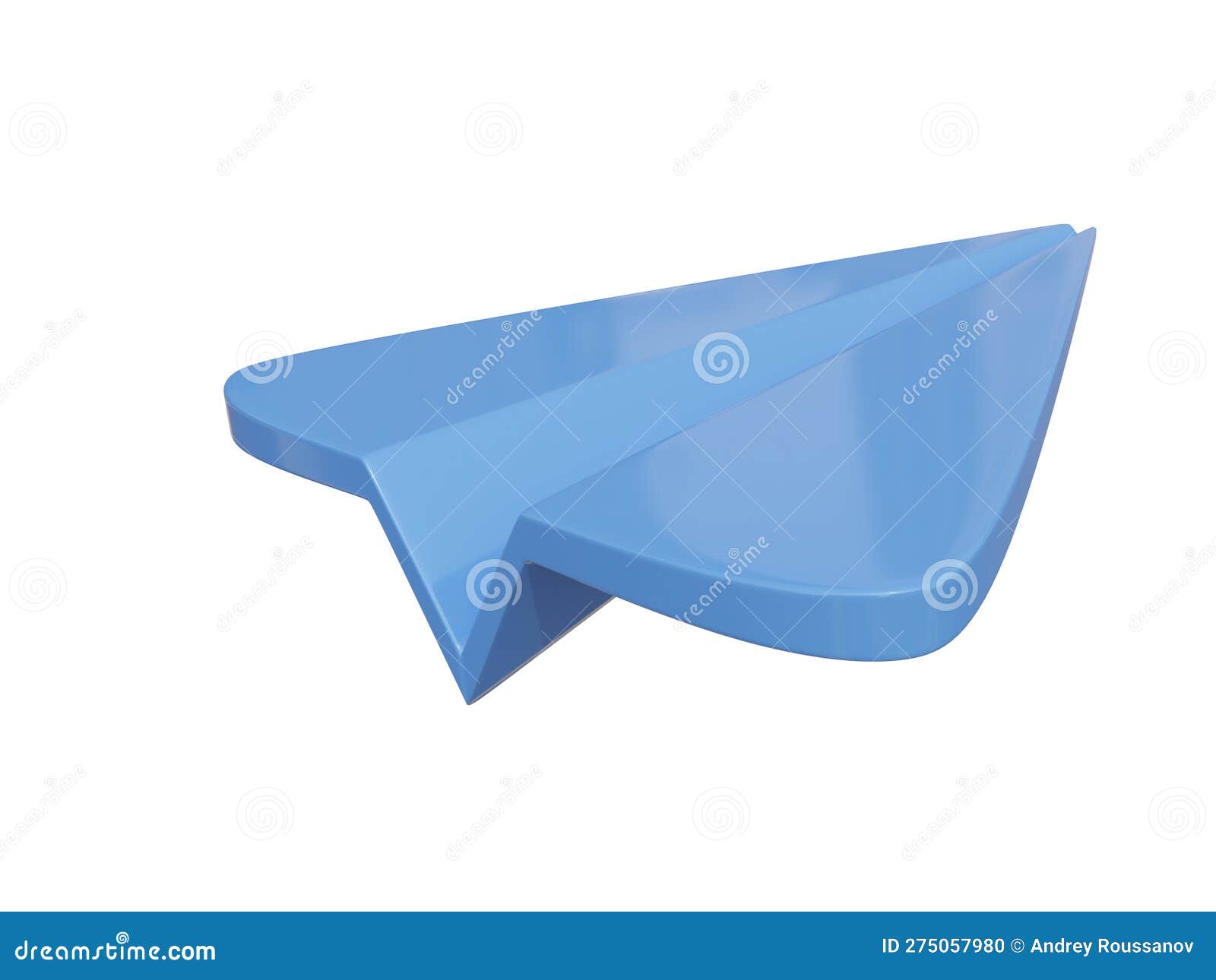 Blue Paper Airplane Icon. 3d Render. Stock Illustration - Illustration ...