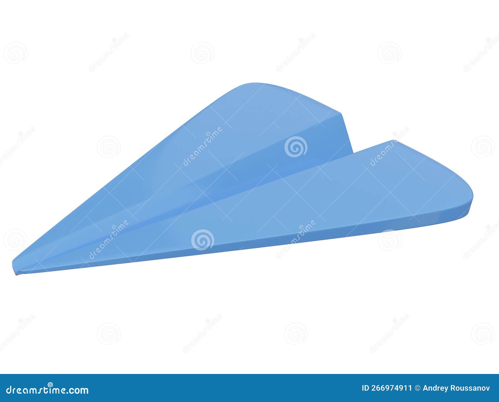 Blue Paper Airplane Icon. 3d Render. Stock Illustration - Illustration ...