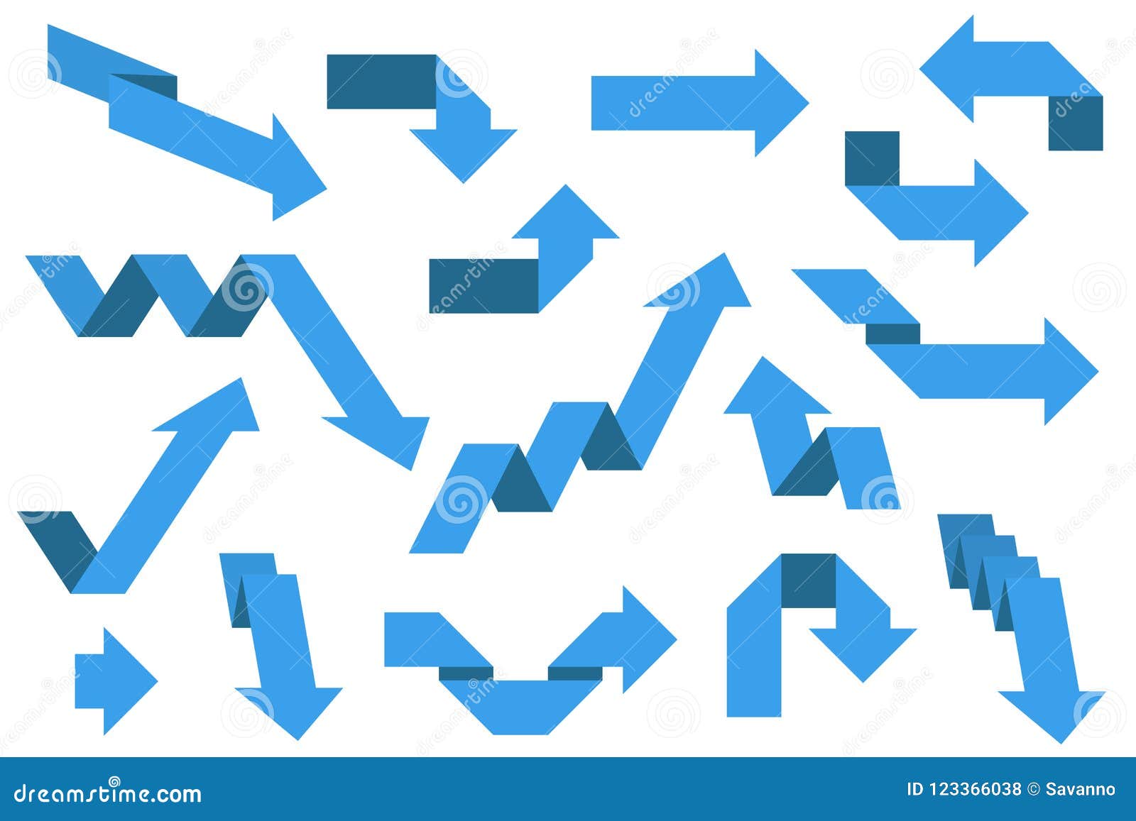 Blue paper arrows. Set stock vector. Illustration of pointer - 123366038