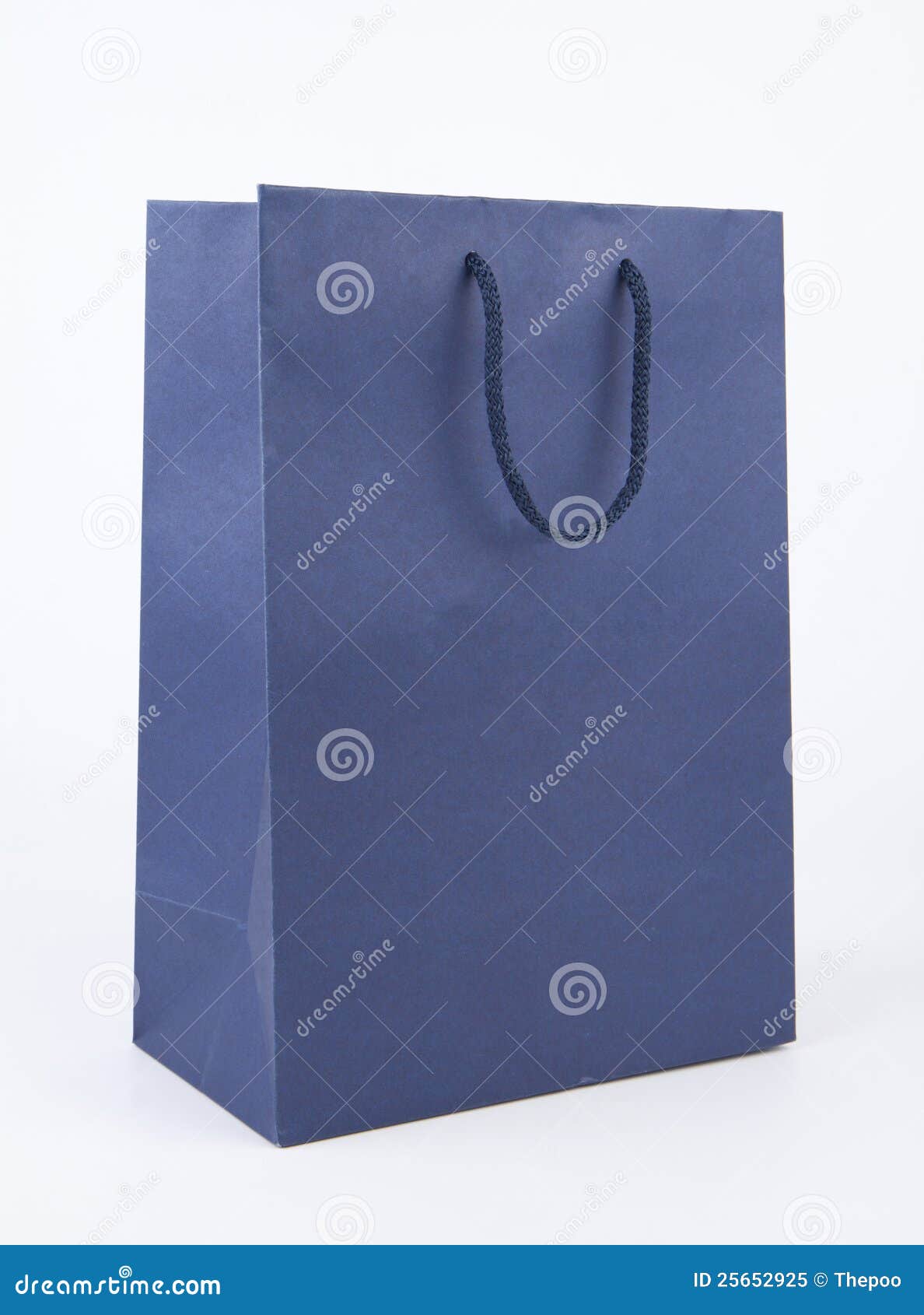 Blue paper bag. stock image. Image of isolated, handle - 25652925