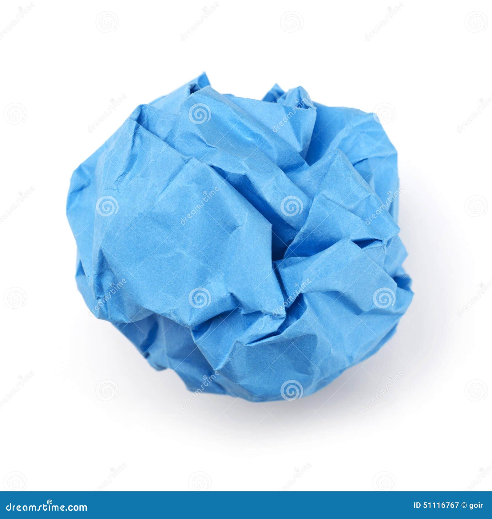 Blue paper ball stock image. Image of sphere, crumpled - 51116767
