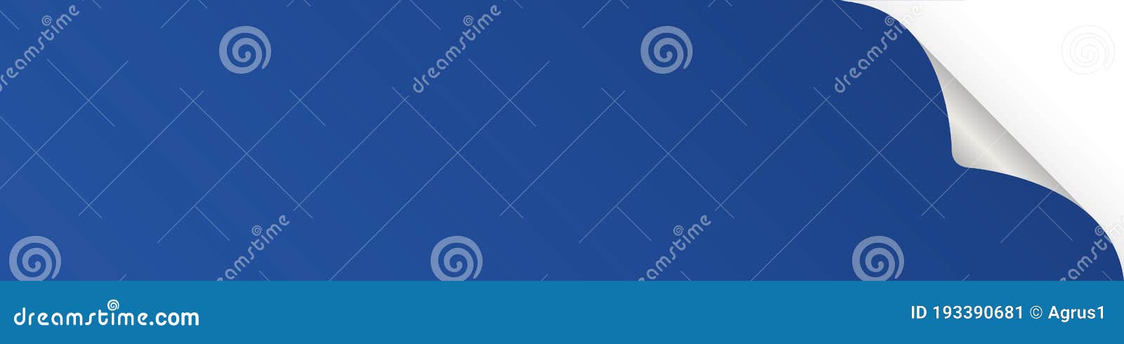 Blue Paper Banner with Curled Corner Stock Vector - Illustration of ...