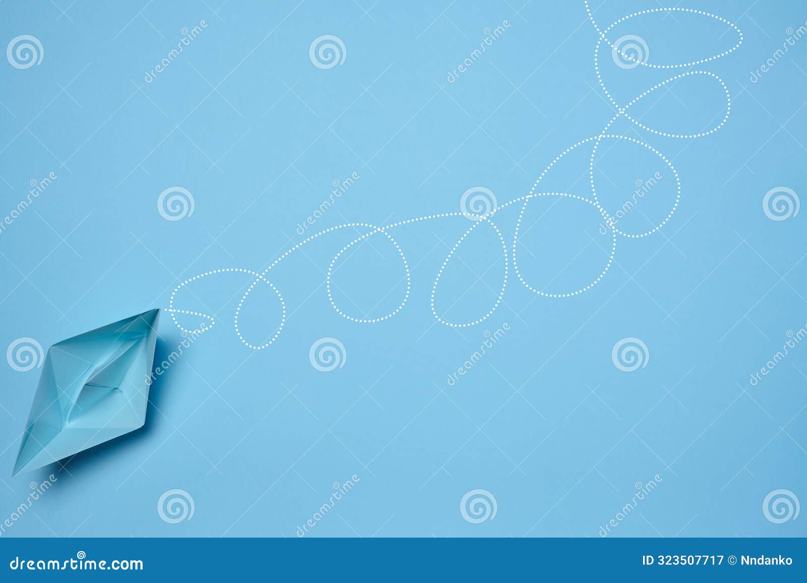 Blue Paper Boat and a Long Tangled Path, Symbolizing the Concept of a ...