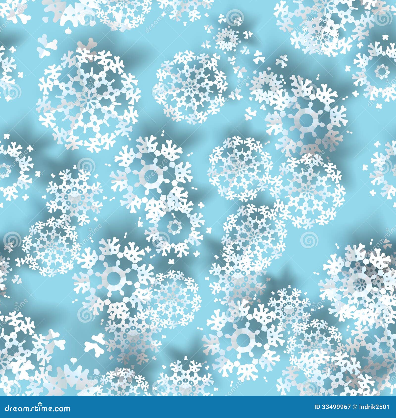Blue with Paper Christmas Snowflakes. Stock Vector - Illustration of ...