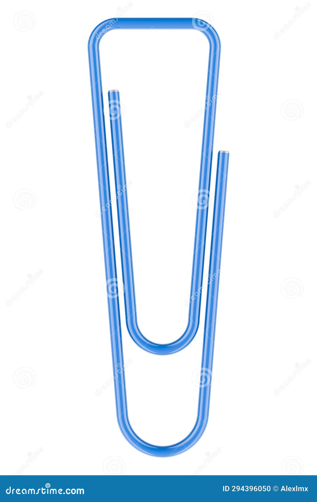 Blue Paper Clip with PVC Coated, 3D Rendering Stock Illustration ...