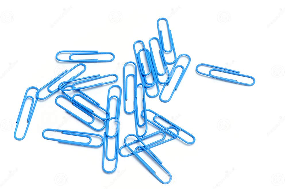 Blue Paper Clips stock photo. Image of blue, wire, accessories - 12445778