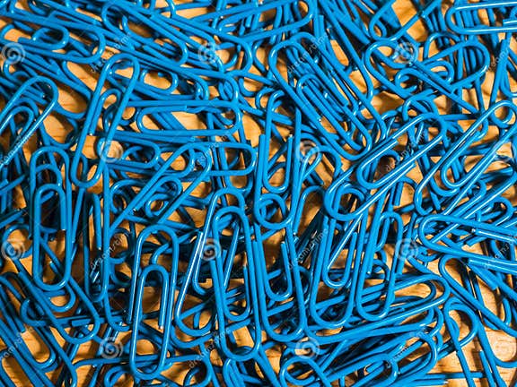Blue paper clips stock image. Image of steel, appliance - 89450377