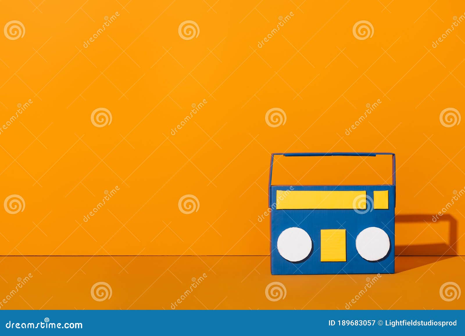 Blue Paper Cut Boombox on Orange Stock Image - Image of creativity ...