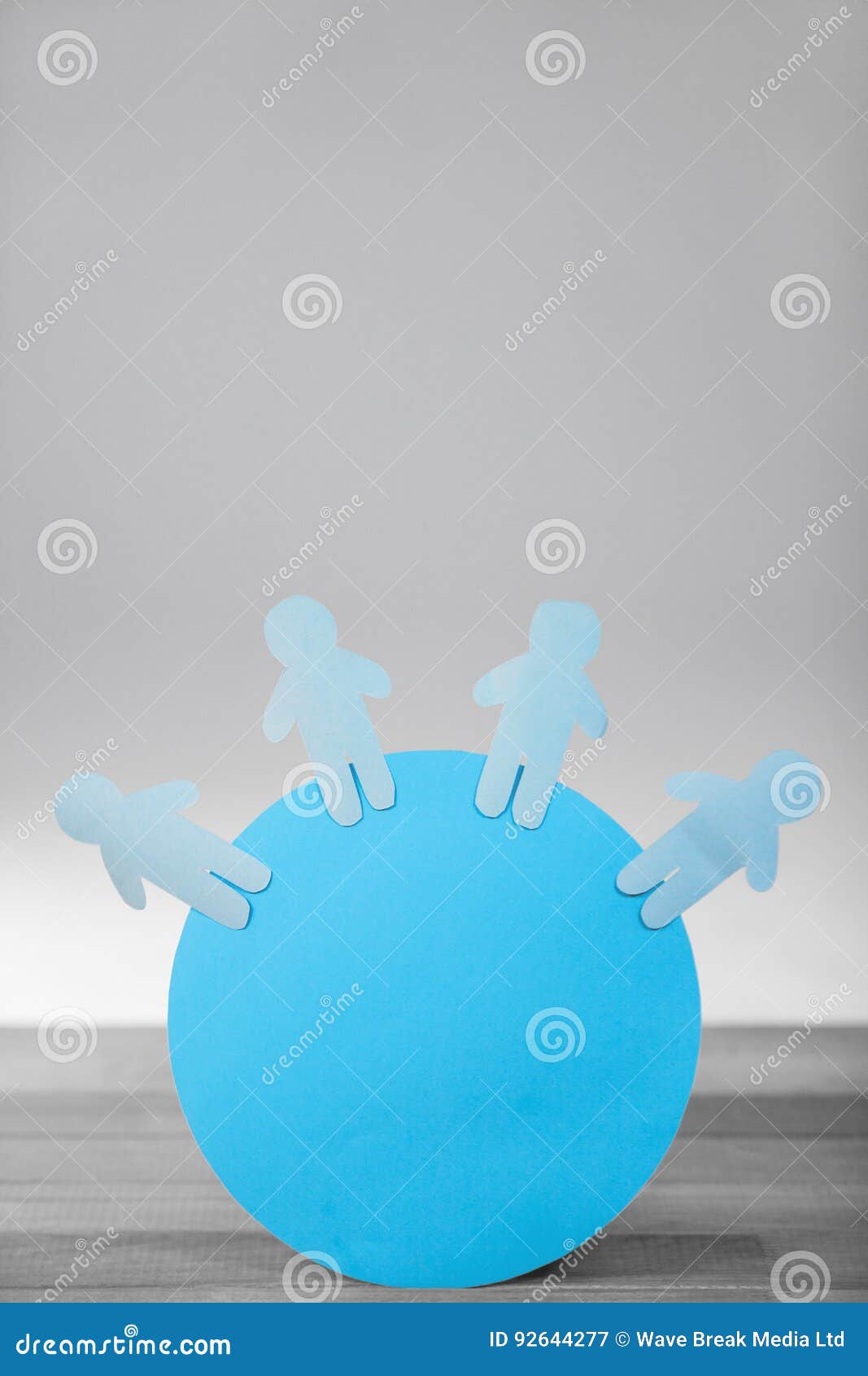 Blue Paper Cut Out Figures on Circle Stock Image - Image of partners ...