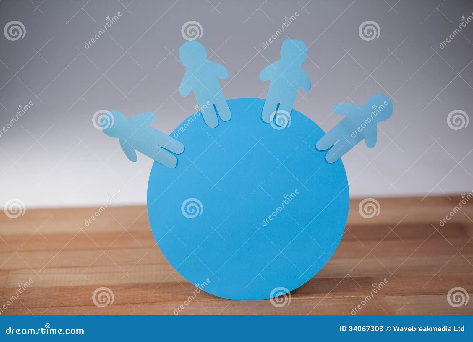 Blue Paper Cut-out People on the Circle Stock Photo - Image of human ...