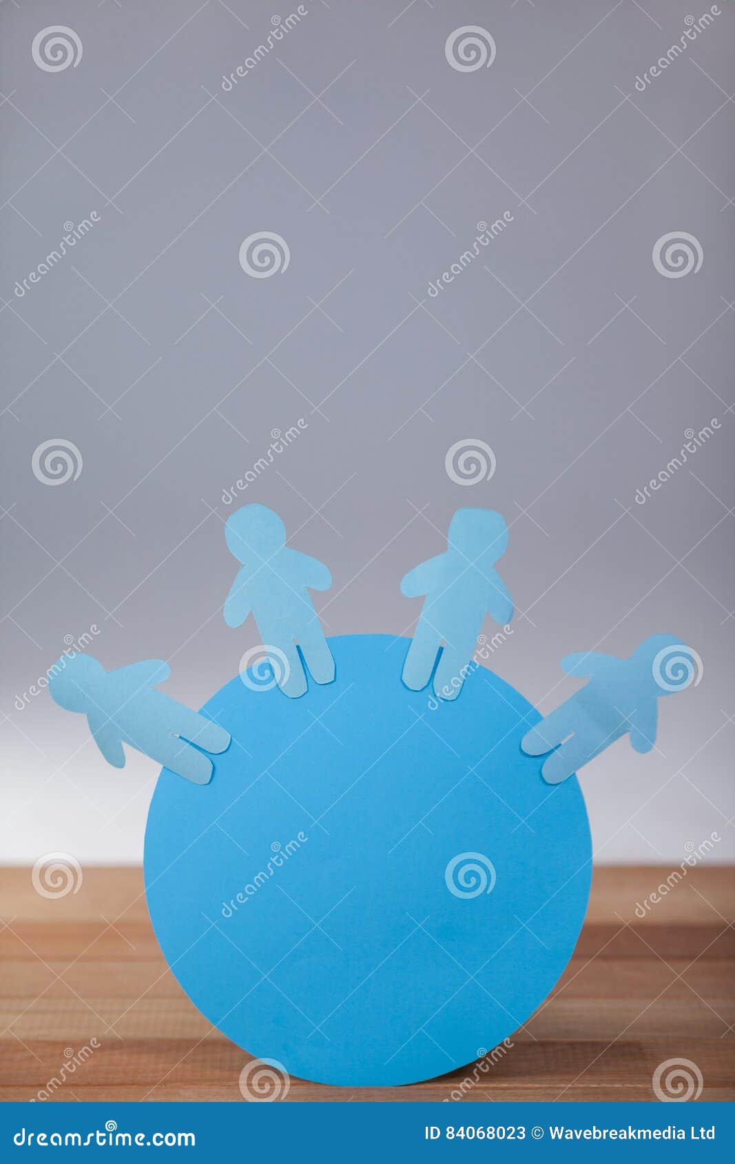 Blue Paper Cut-out People on the Circle Stock Image - Image of ...