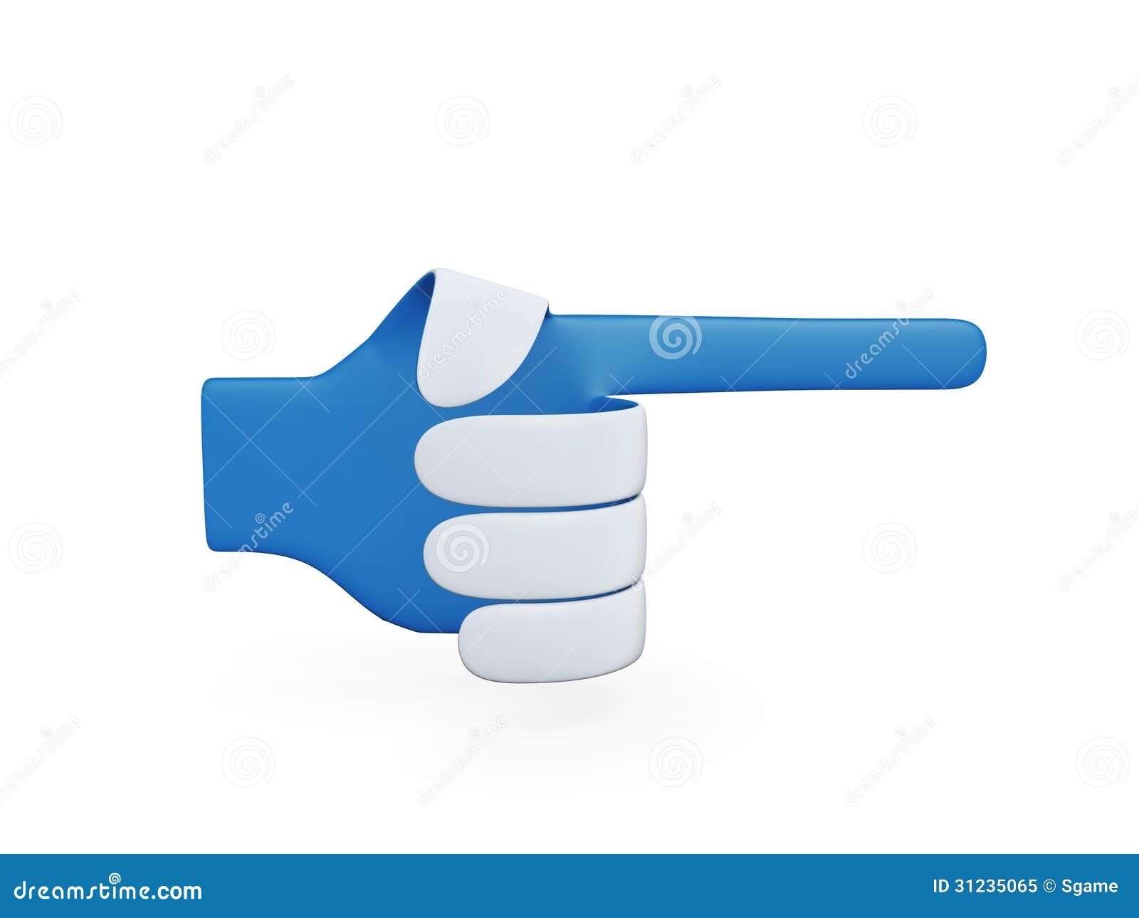 Blue paper hand point to stock illustration. Illustration of point ...