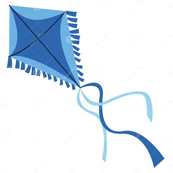 Blue paper kite fly stock vector. Illustration of blue - 330170886