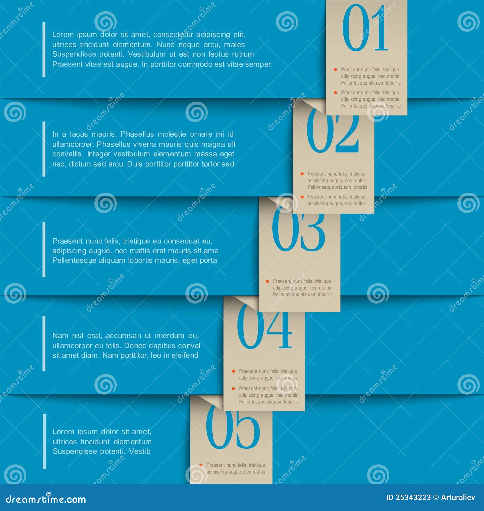 Blue Paper Numbered Banners Stock Vector - Illustration of graphic ...