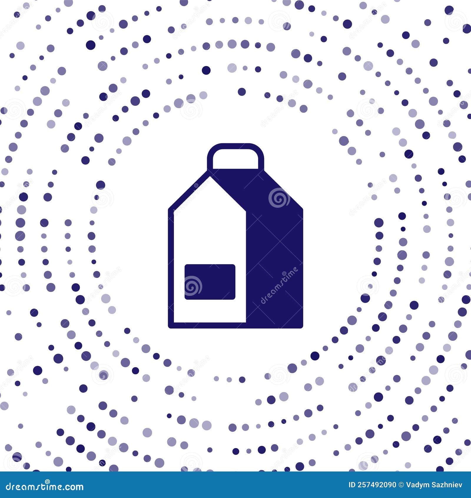 Blue Paper Package for Milk Icon Isolated on White Background. Milk ...
