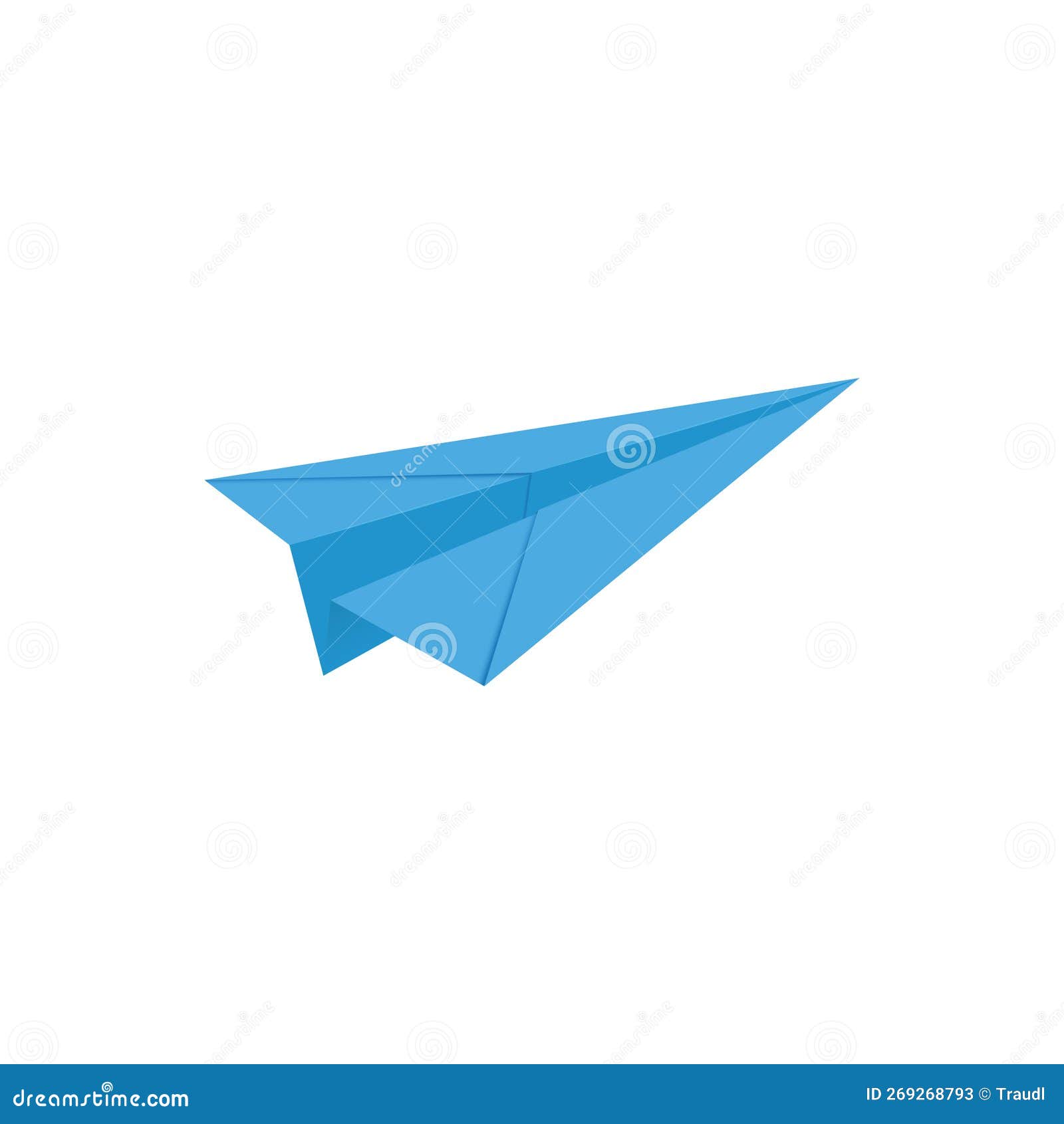 Blue Paper Plane Flying. Message Has Been Sent. Delivering a Message ...