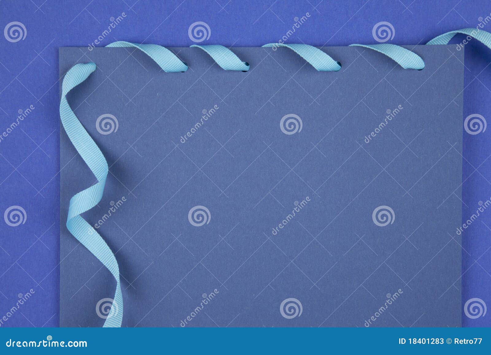 Blue paper with ribbon stock image. Image of paper, blue - 18401283