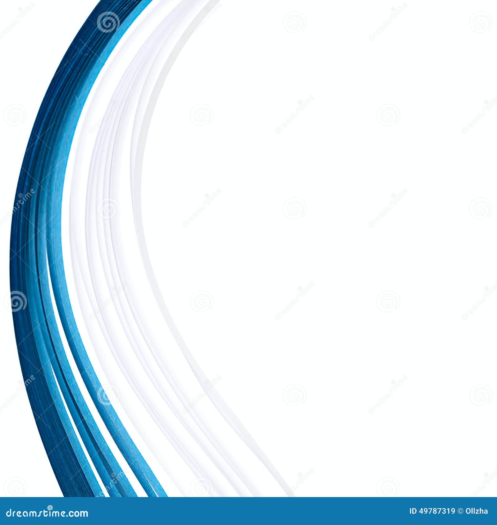 Blue Paper Ribbon Abstract Isolated Background Stock Image - Image of ...