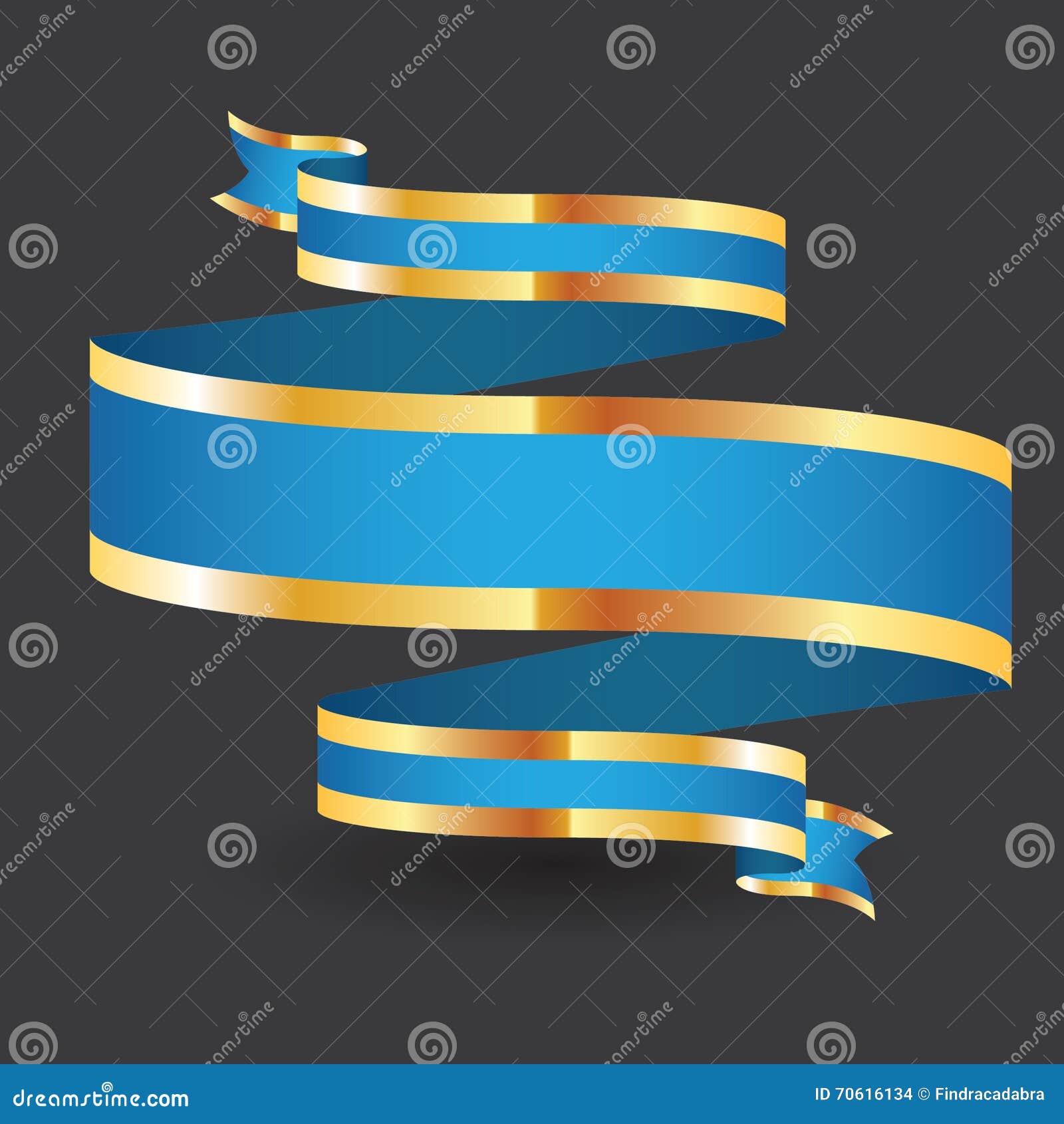 Blue Paper Ribbon with on the Grey Background Stock Illustration ...