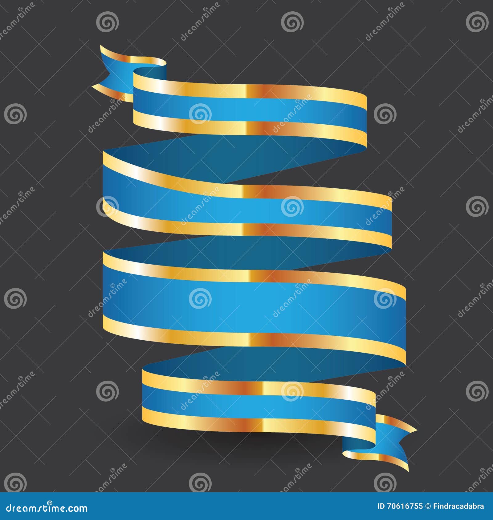 Blue Paper Ribbon with on the Grey Background Stock Vector ...