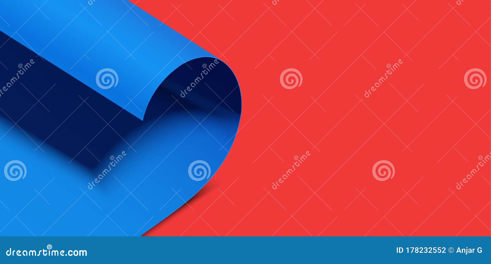 Blue Paper Roll 3d Realistic Vector Background Illustration Stock ...