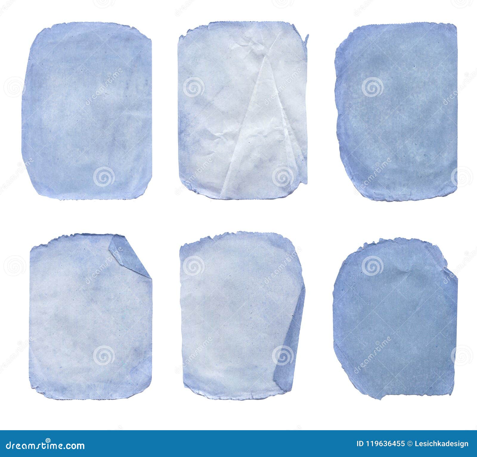 Blue paper set isolated stock image. Image of pattern - 119636455