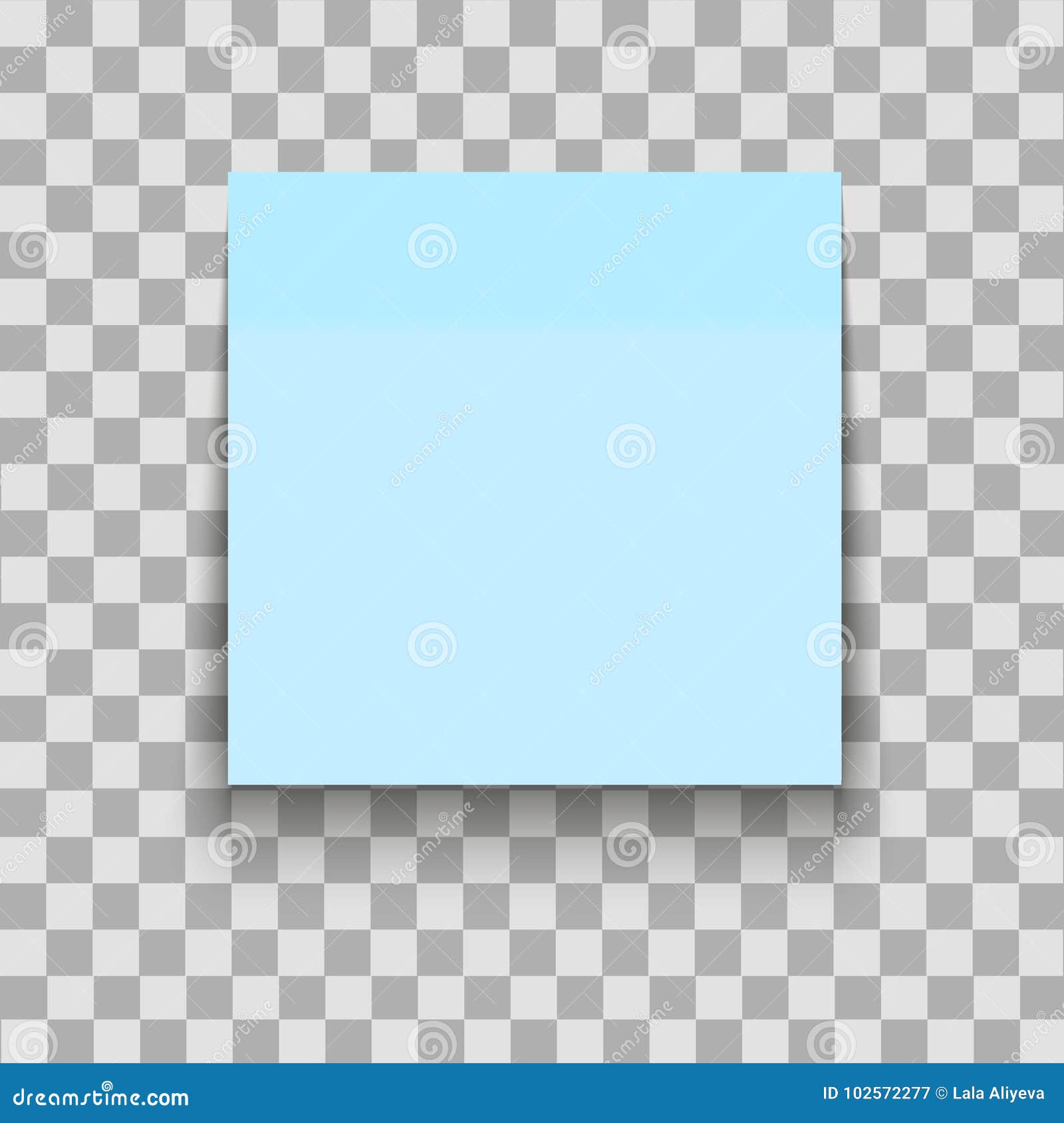 Blue Paper Sheet on Translucent Sticky Tape with Shadow. Empty Note ...