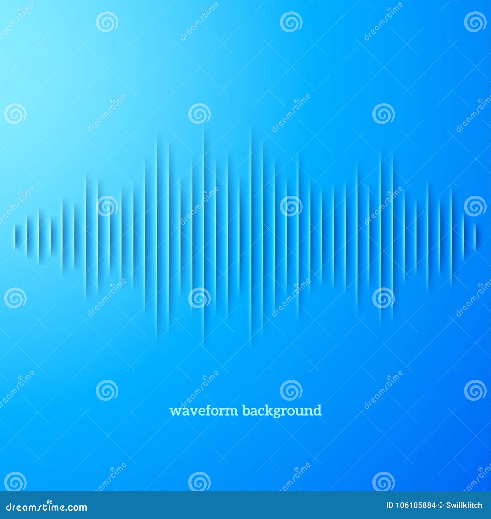 Blue Paper Sound Waveform with Shadow Stock Vector - Illustration of ...