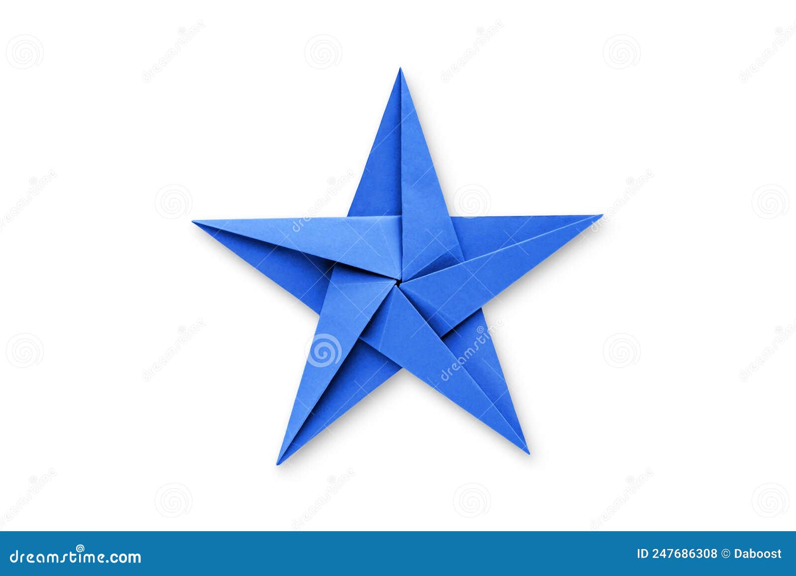 Blue Paper Star Origami Isolated on a White Background Stock Photo ...