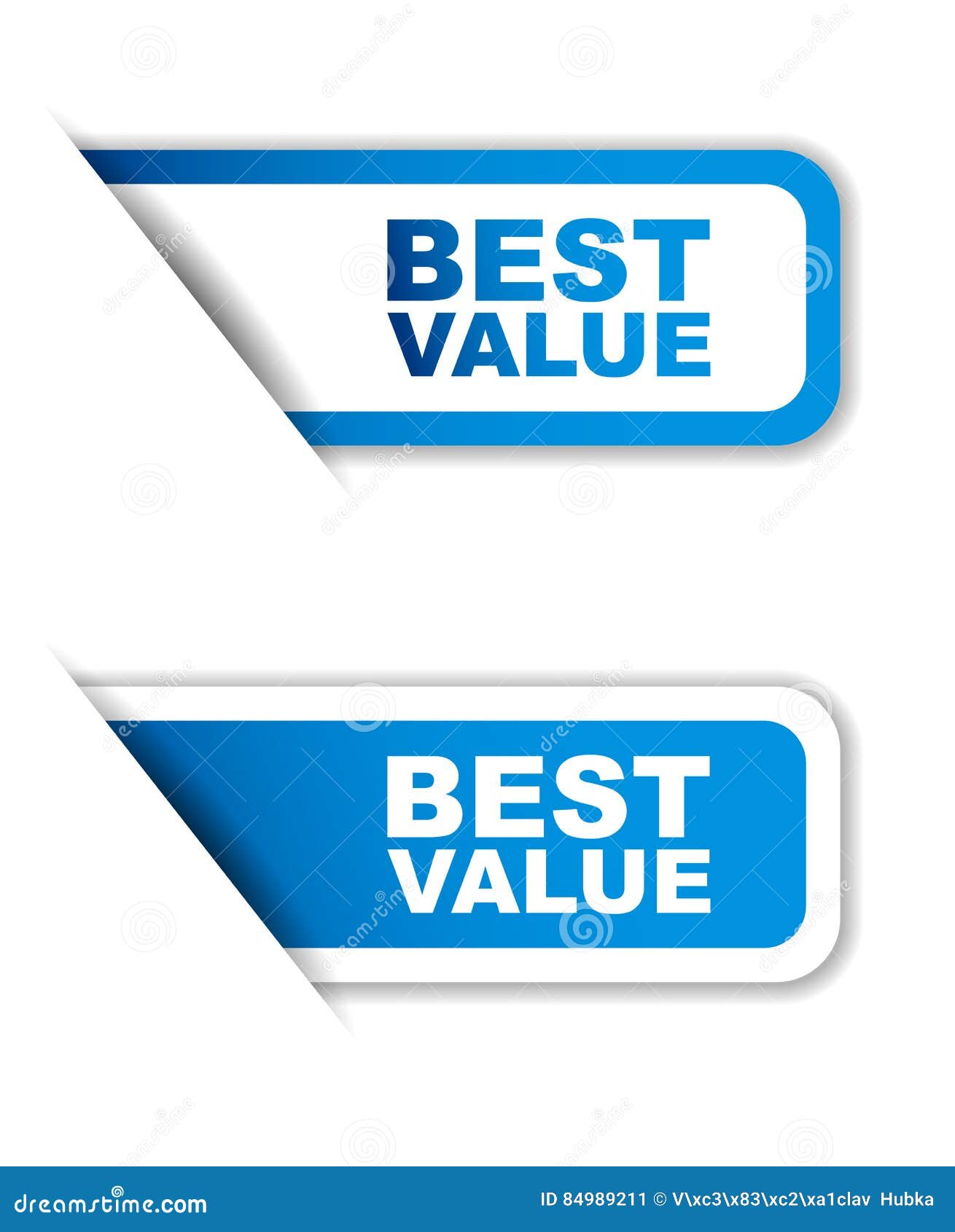 Blue Paper Sticker Best Value Two Variant Stock Illustration ...