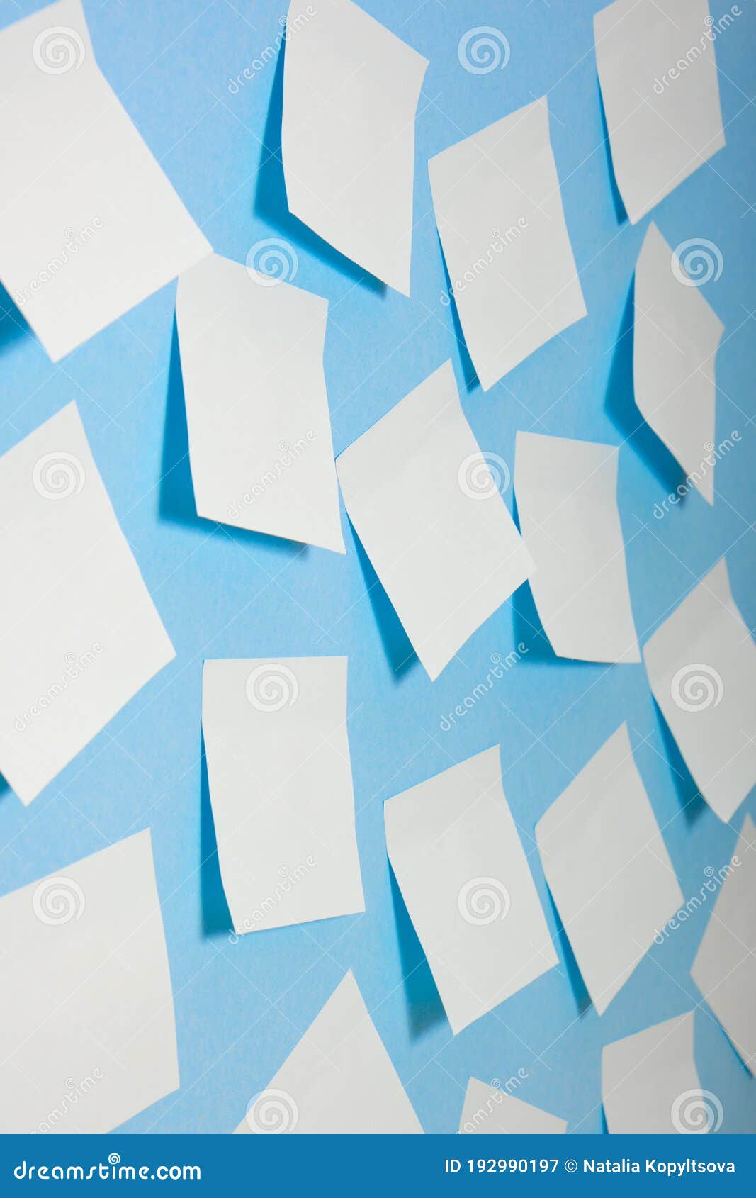 Blue paper stickers stock image. Image of remember, office - 192990197